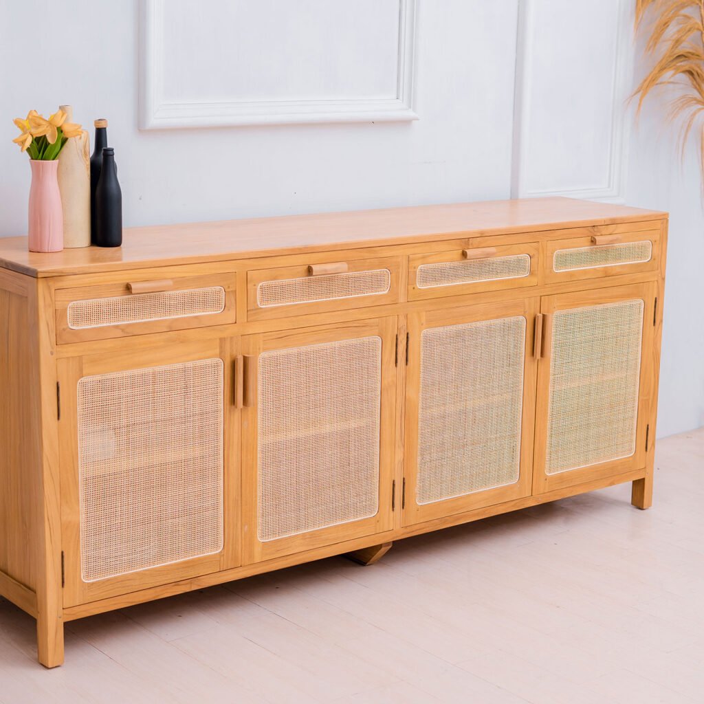Rattan Sideboard Cabinet - Teakia